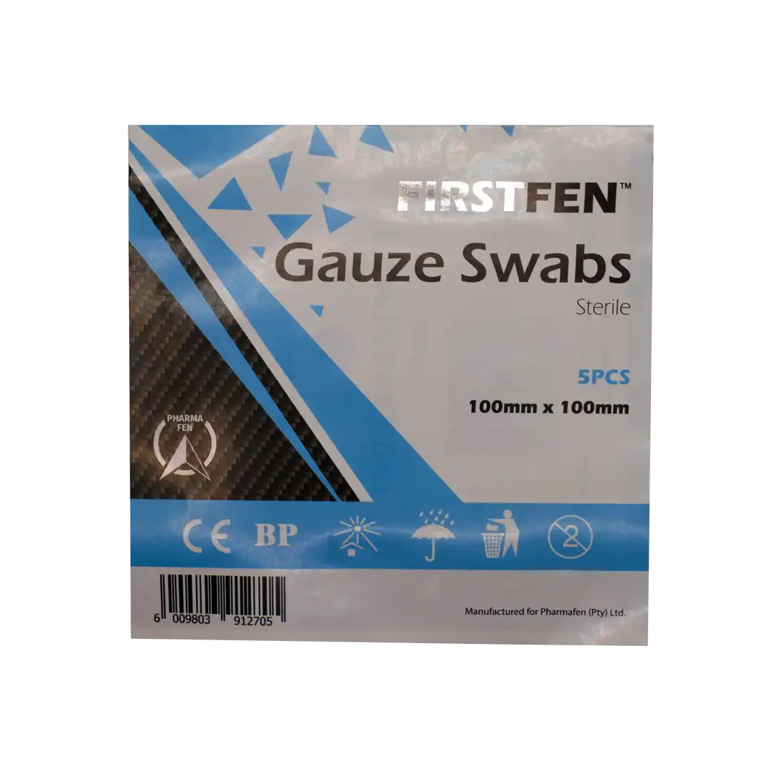 Firstfen Sterile gauze 5's, 100mm x 100mm