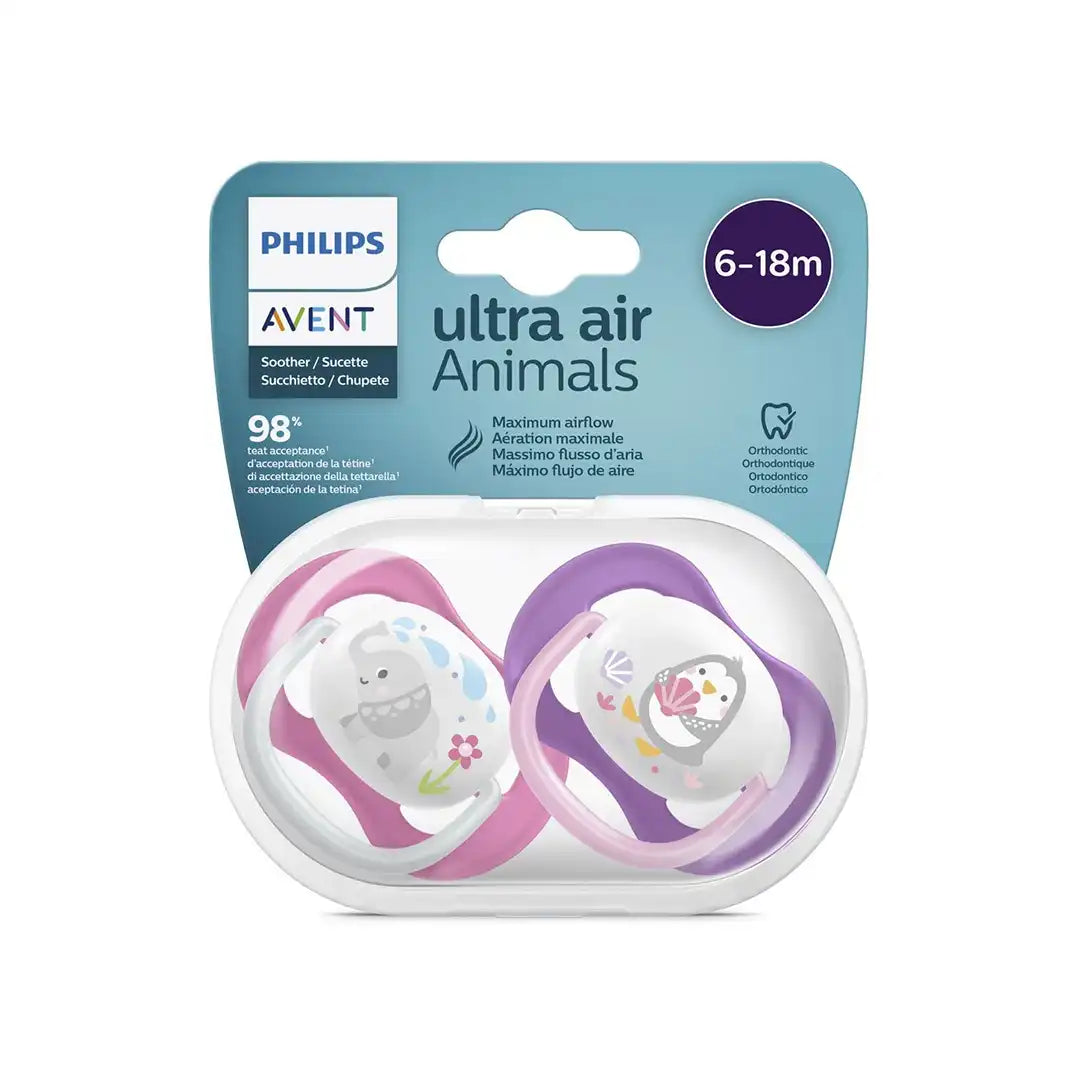 Philips Avent Ultra Air Soother Girl, 6 - 18 Months