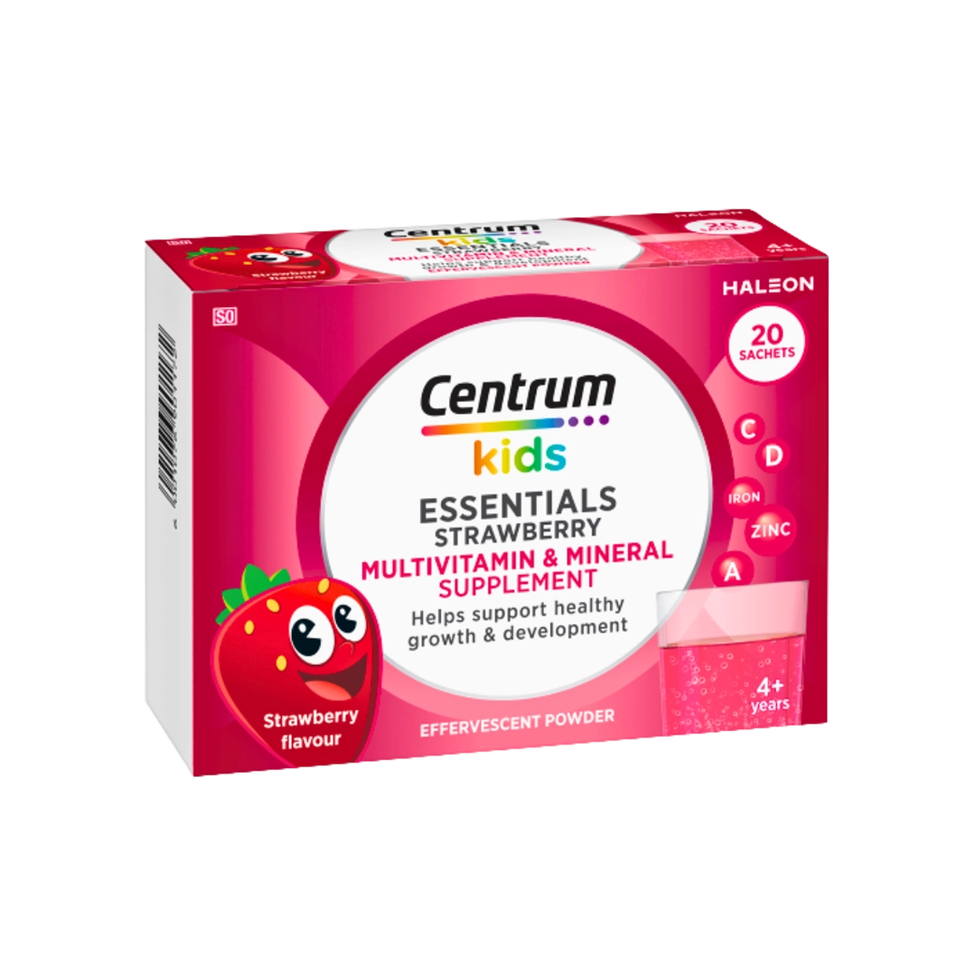 Centrum Kids Essentials Strawberry Effervescent, 20 Sachets